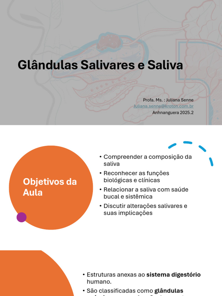 Funções e Anatomia das Glândulas Salivares | PDF | Saliva | Boca