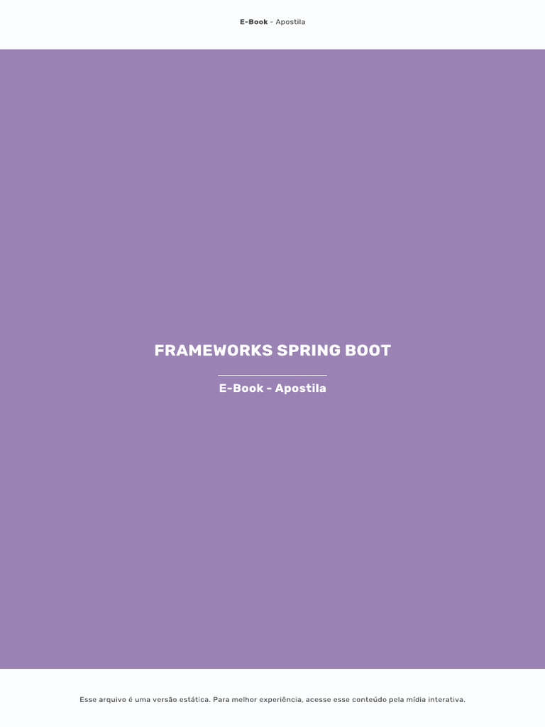 Frameworks Spring Boot | PDF | Framework de software | Programas