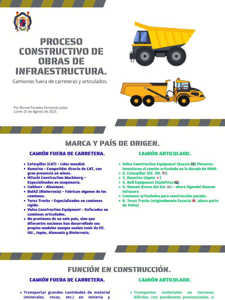 Proceso Constructivo de Obras de Infraestructura. | PDF | Camión | La carretera