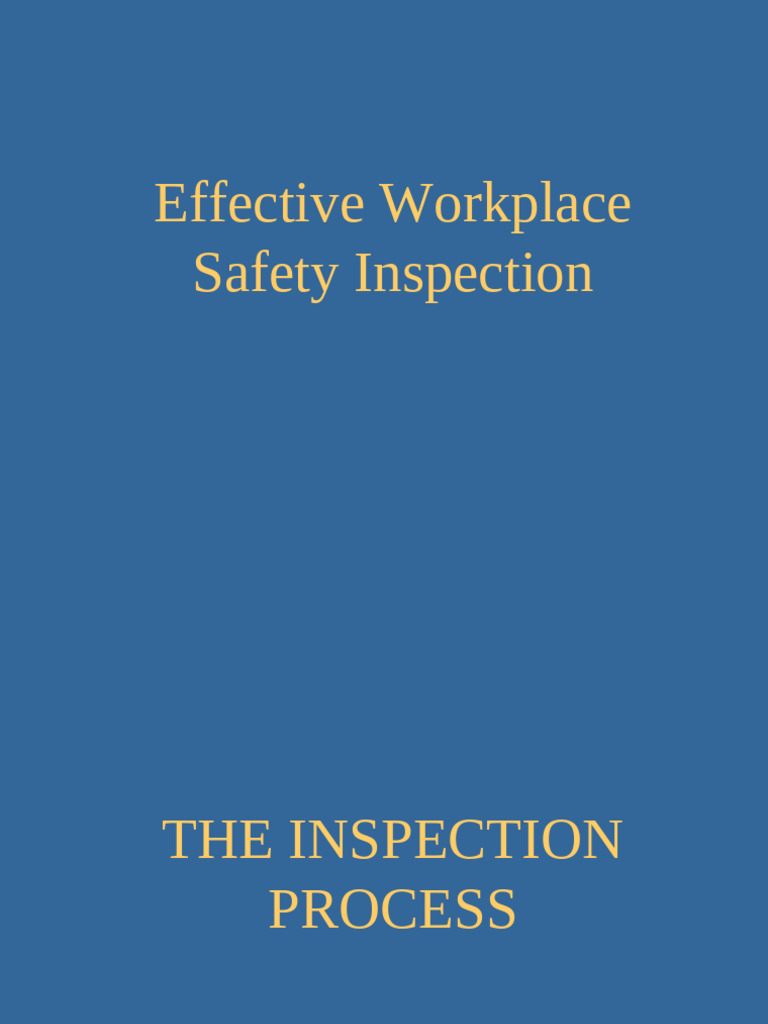 Workplace Safety Inspection Guide | PDF | Safety | Fire Safety