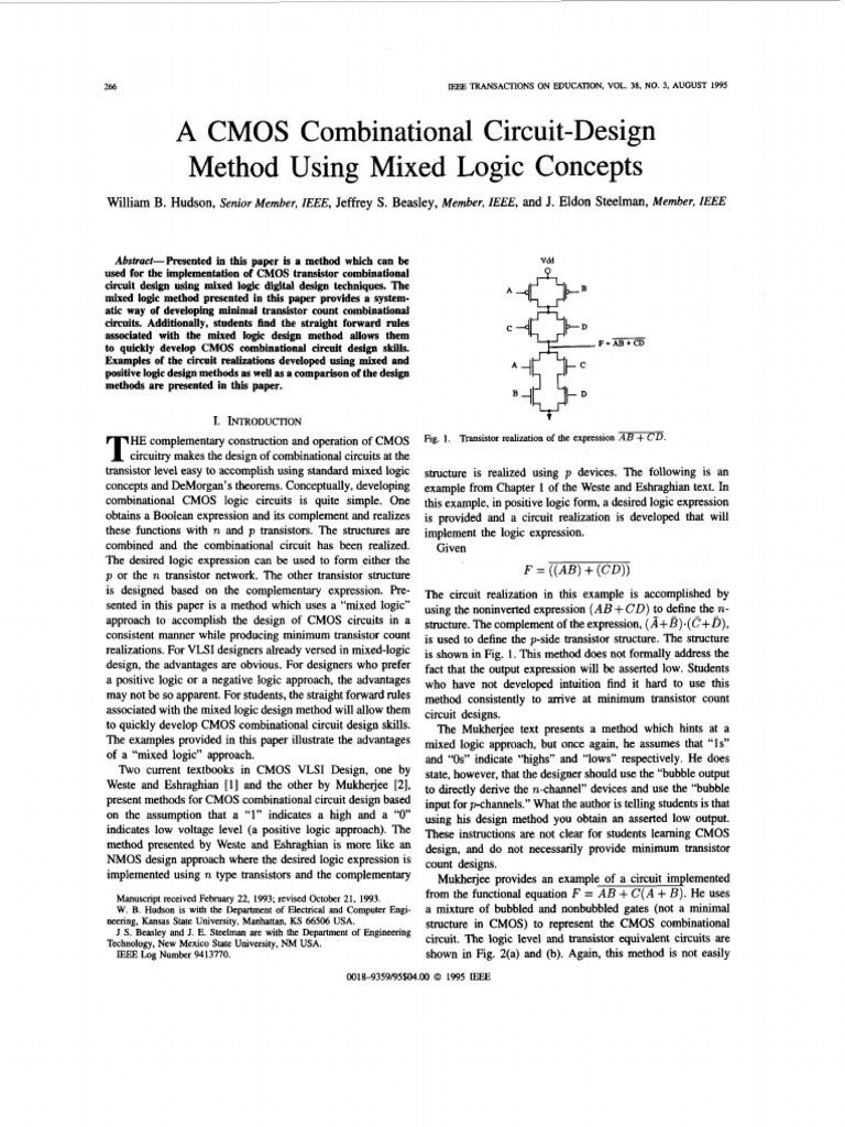 CMOS Circuit Design with Mixed Logic | PDF | Logic Gate | Cmos