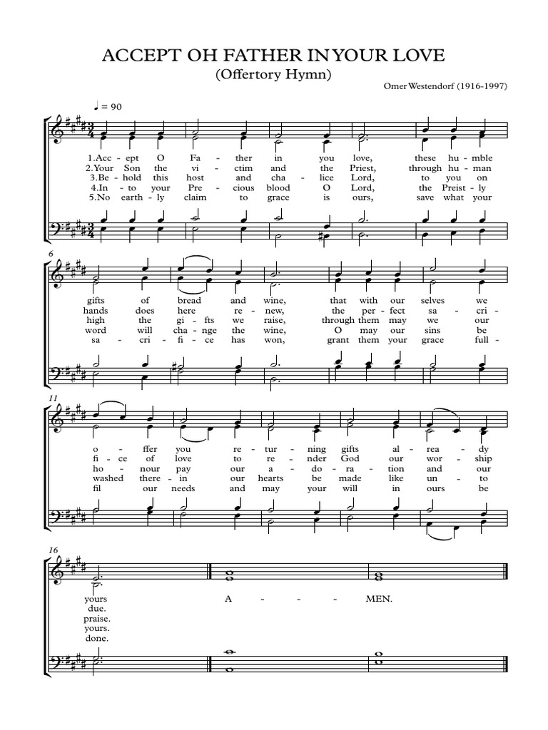 Accept O Father in Your Love Lyrics | PDF