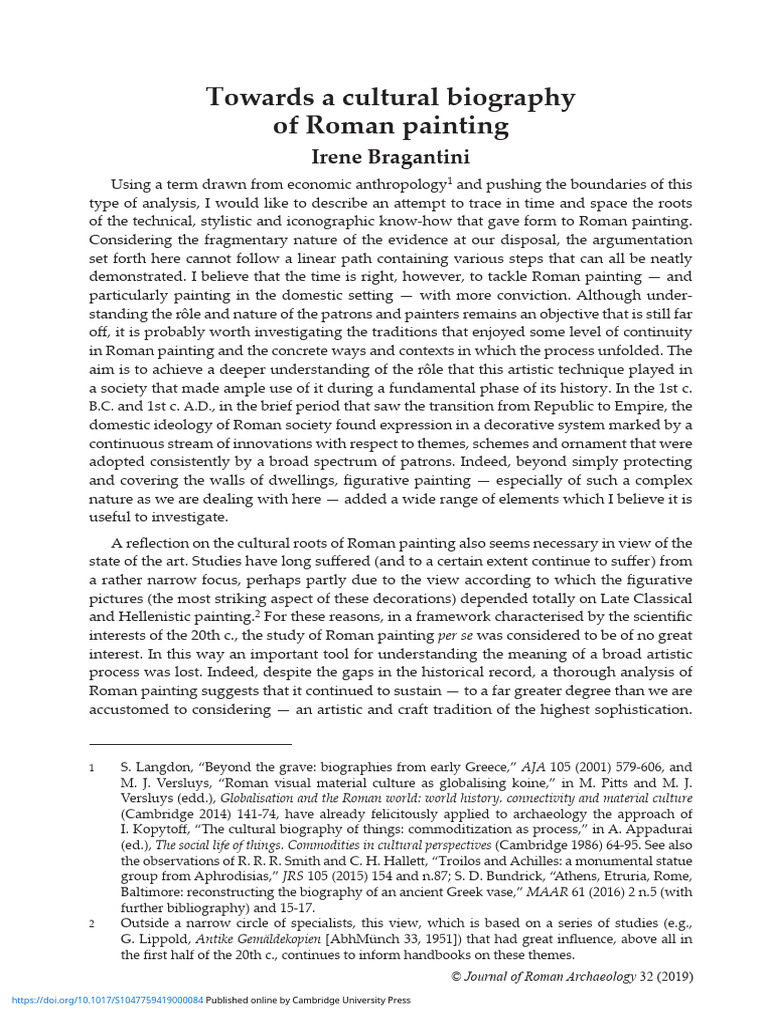 Towards A Cultural Biography of Roman Painting | PDF | Paintings ...