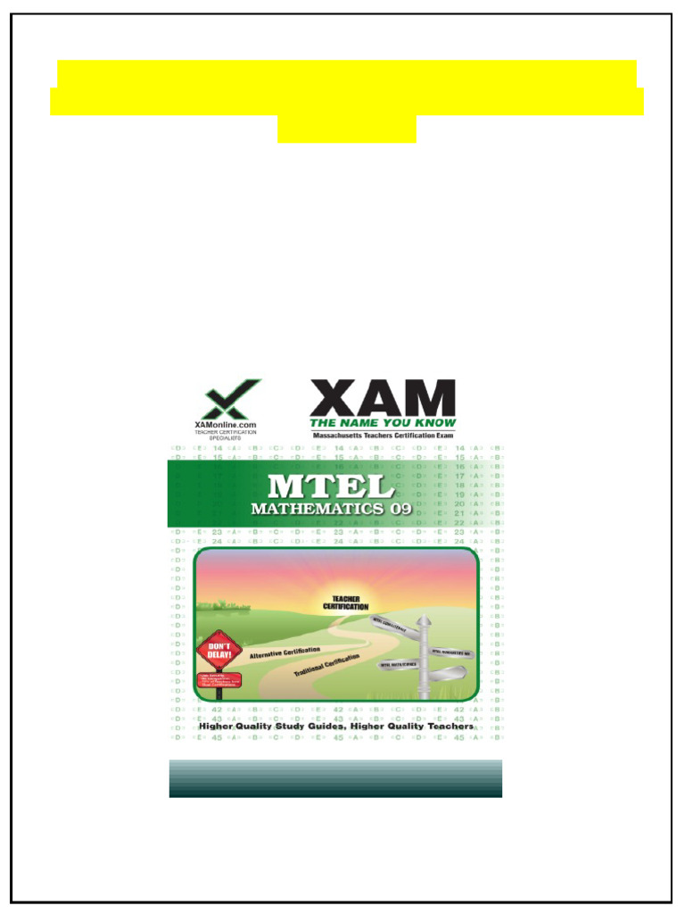 MTEL Mathematics 09 Teacher Certification Test Prep Study Guide XAM ...