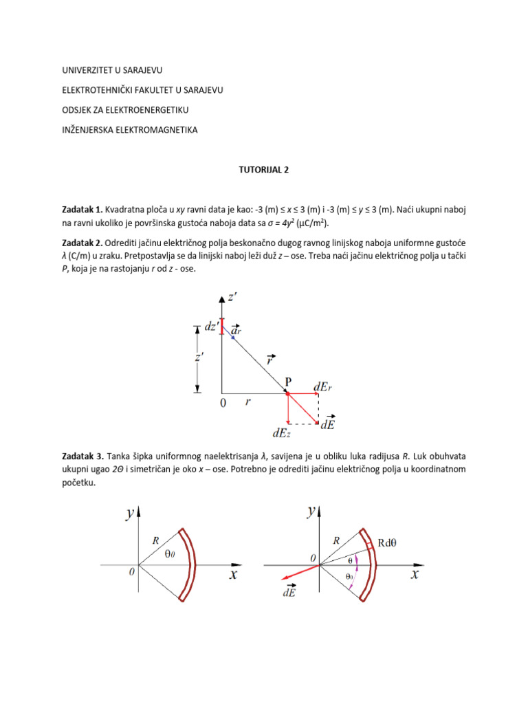 Inženjerska Elektromagnetika - Tutorijal 2 | PDF