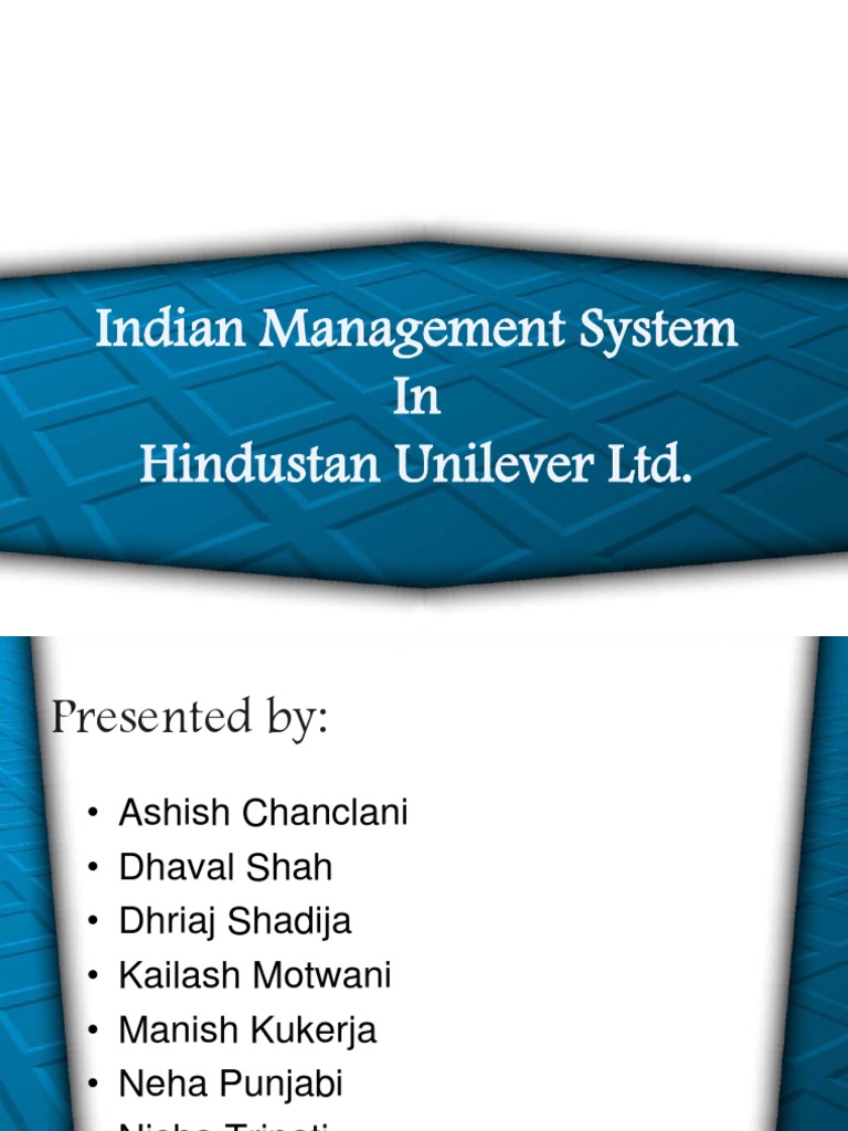 Indian Management System in HUL | PDF | Unilever | Business (General)