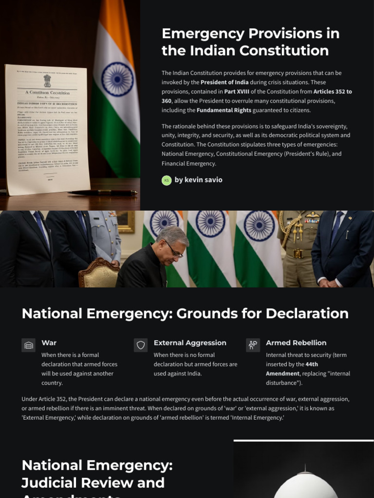 Emergency Provisions in Indian Constitution | PDF | State Of Emergency ...