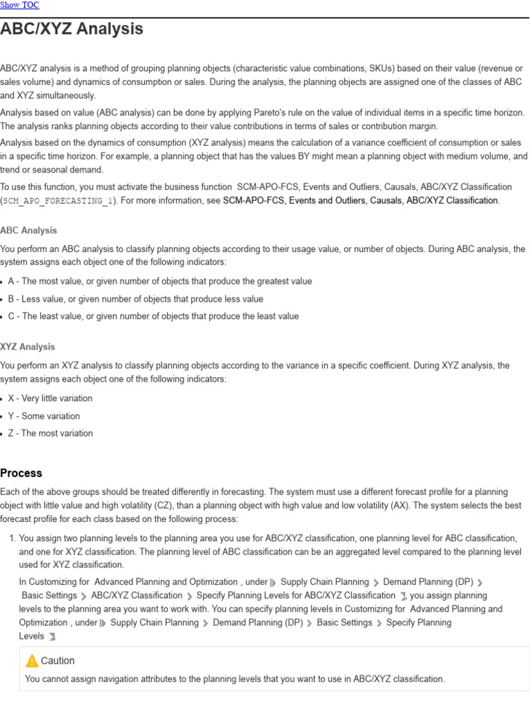 ABC/XYZ Analysis Overview and Process | PDF