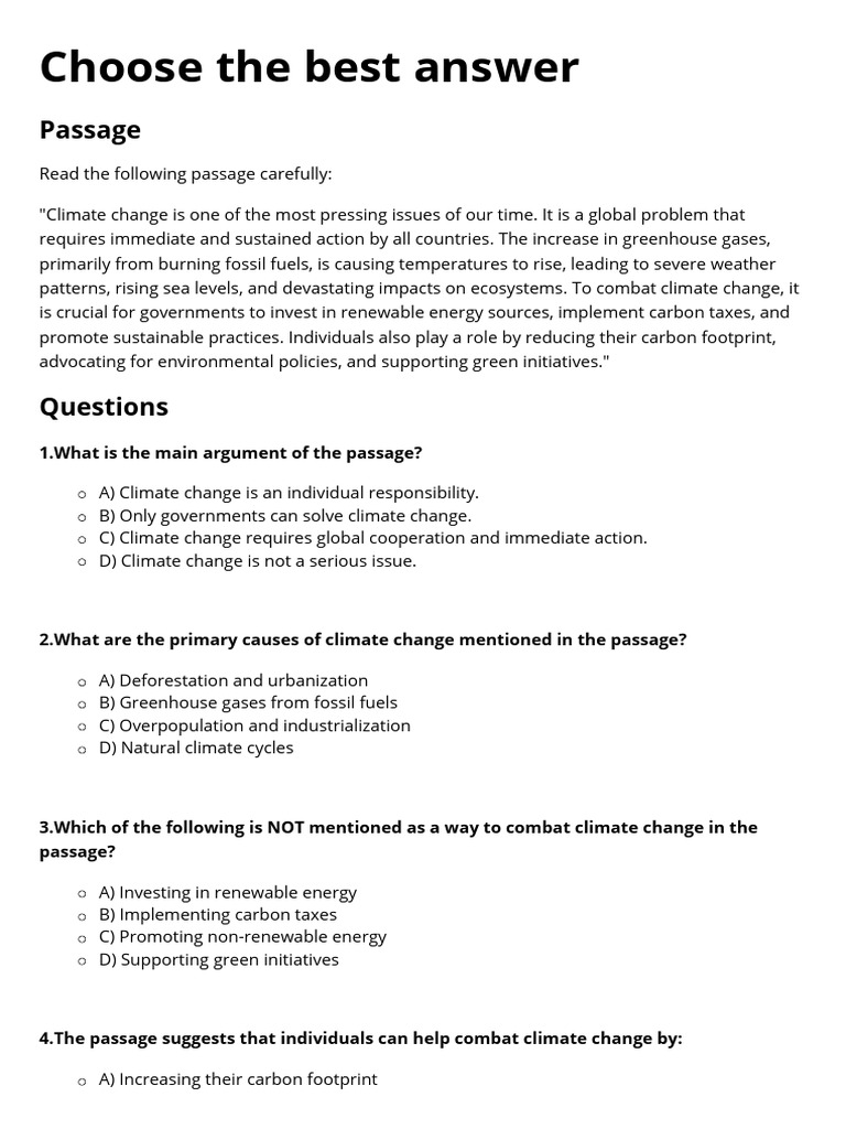 Reading Argumentative Text | PDF | Climate Change | Climate Change ...
