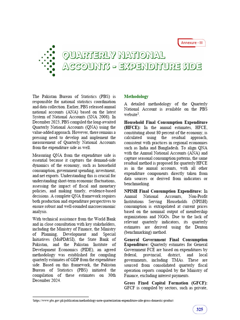 Pakistan Quarterly National Accounts 2024 | PDF | National Accounts ...