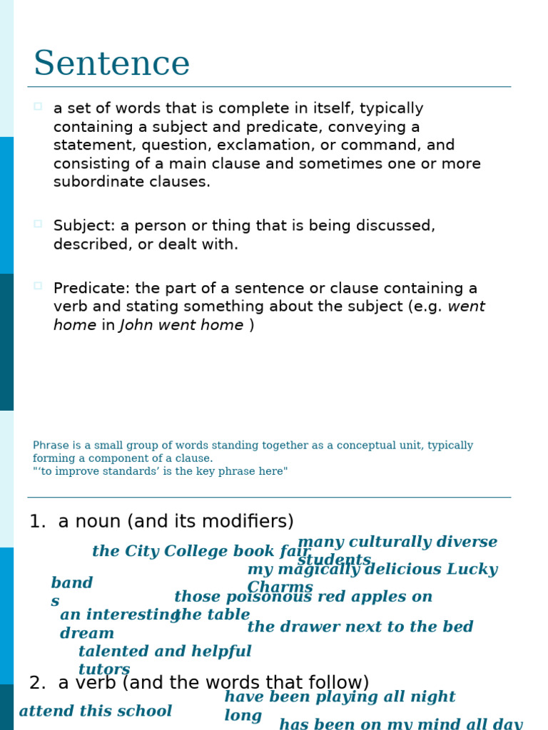 Understanding Sentence Structure Basics | PDF | Clause | Verb