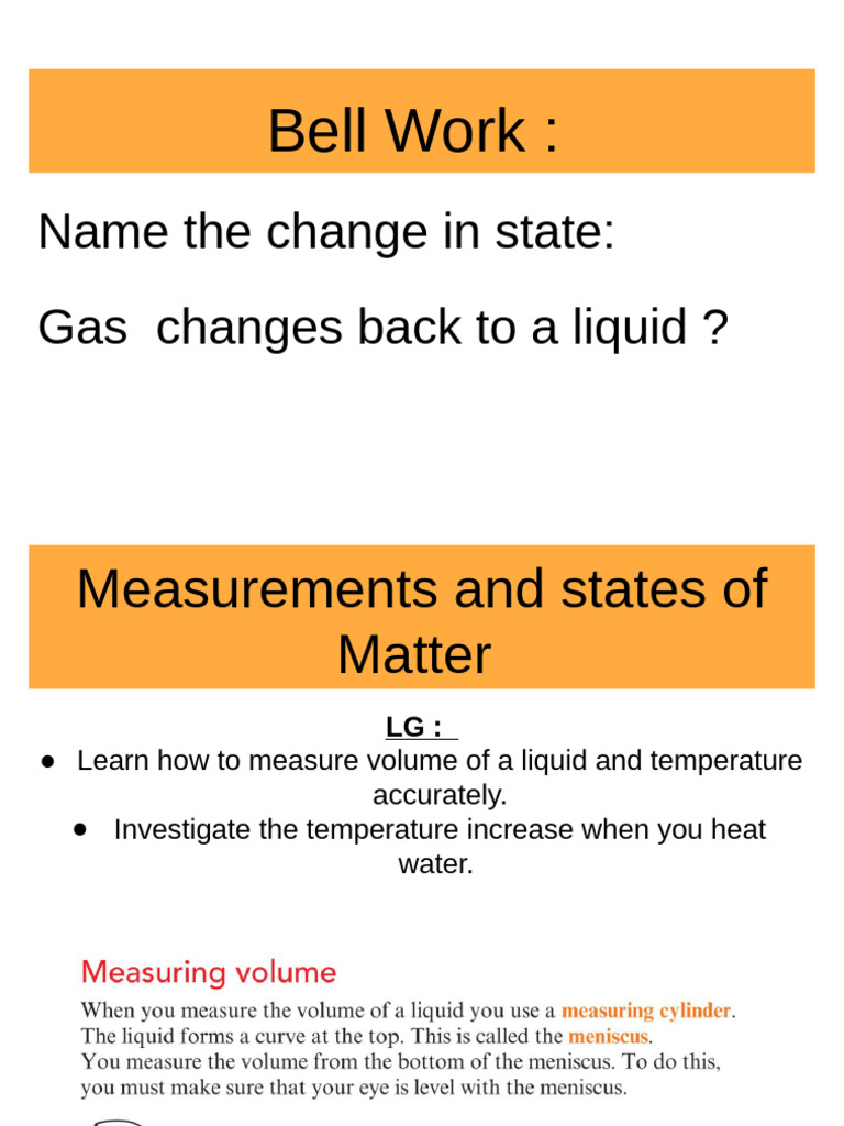 Yr 7 Lesson 3 Measurements | PDF
