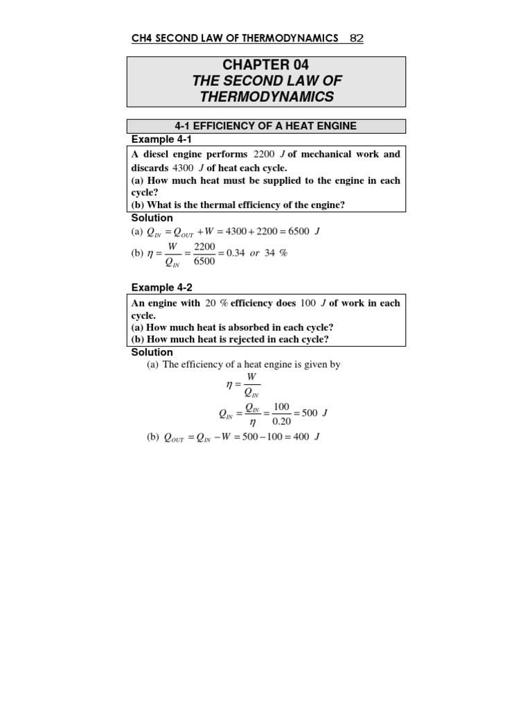 Second Law of Thermodynamics Examples | PDF | Heat | Heat Pump