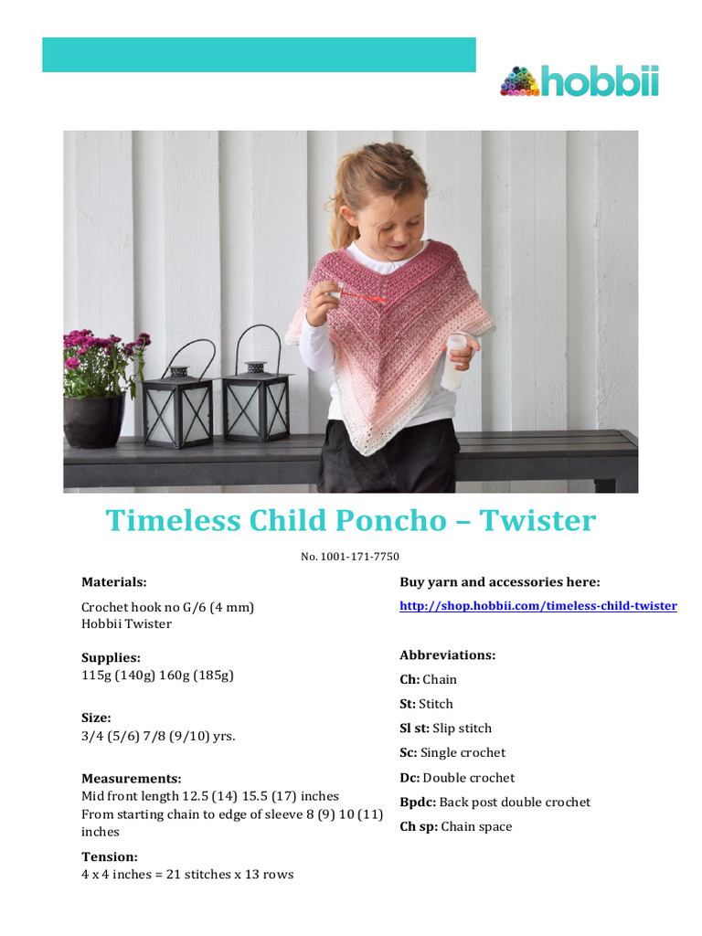 Timeless Kinderponcho - Twister | PDF | Crochet | Needlework