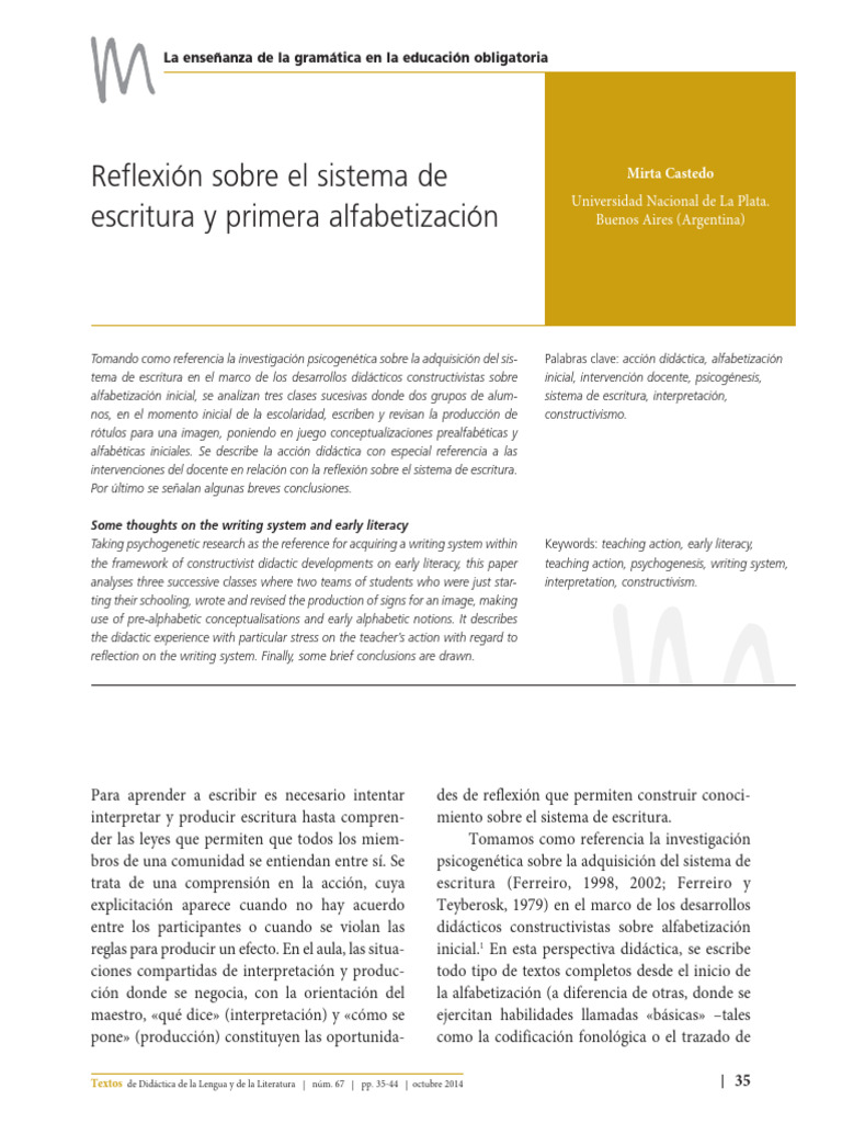 Reflexión sobre escritura y alfabetización | PDF | Escritura | Literatura