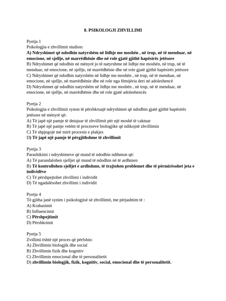 Psikologji Zhvillimi | PDF