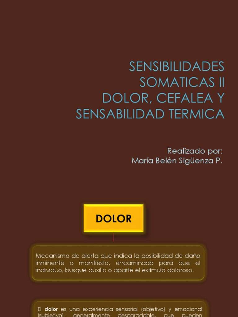 Sensibilidades Somaticas 2 Dolor | PDF | Dolor | Sistema nervioso