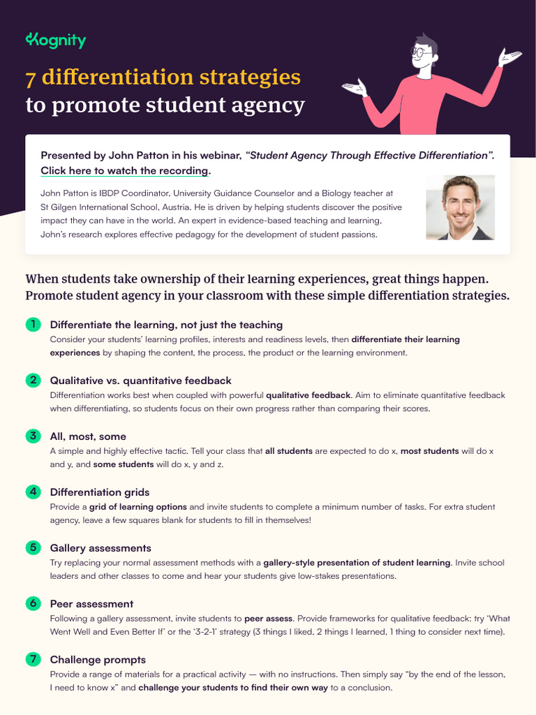 7 Differentiation Strategies To Promote Student Agency | PDF | Learning ...