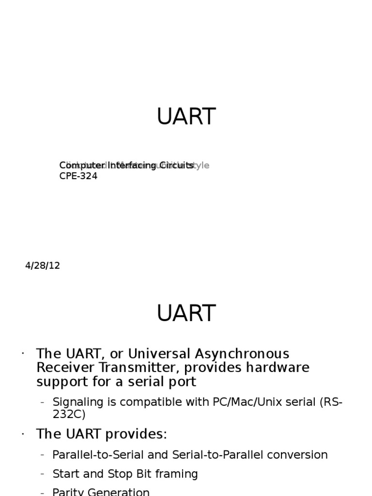 UART Computer Interfacing Overview | PDF