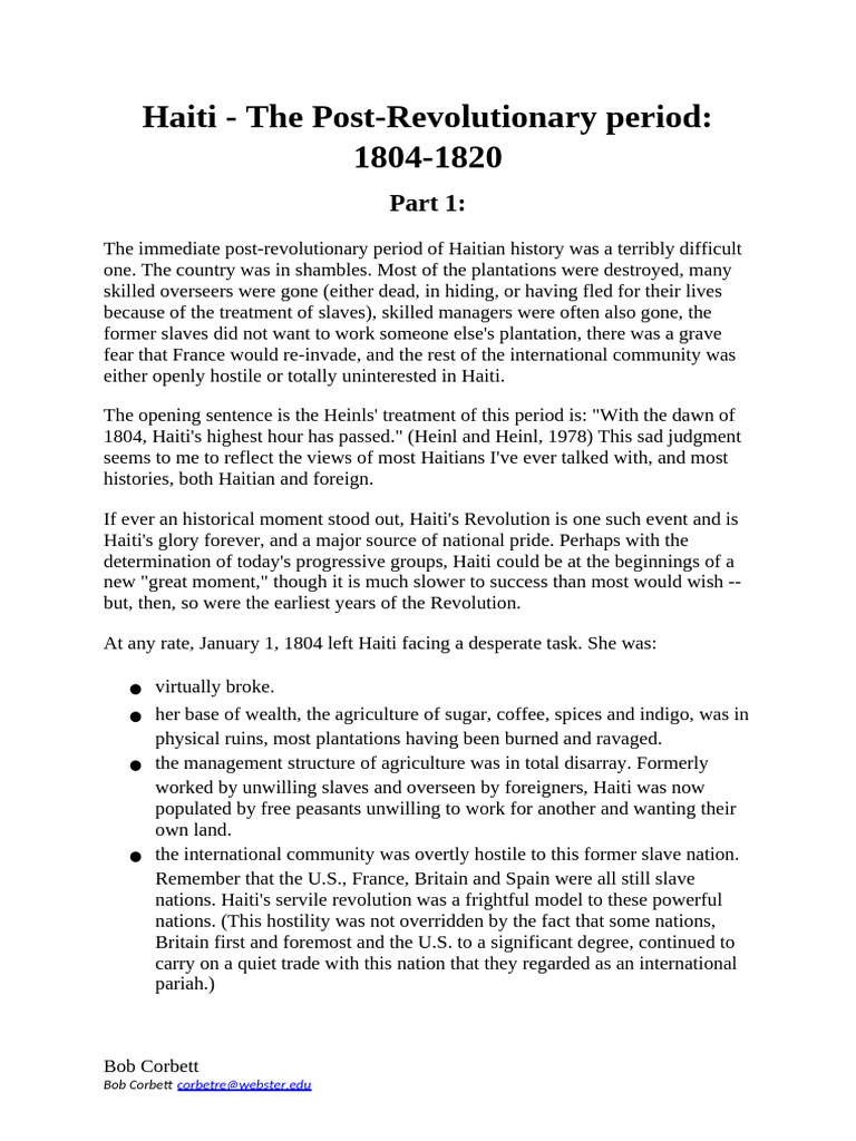 Haiti - The Post-Revolutionary Period, 1804-1820 | PDF | Haiti
