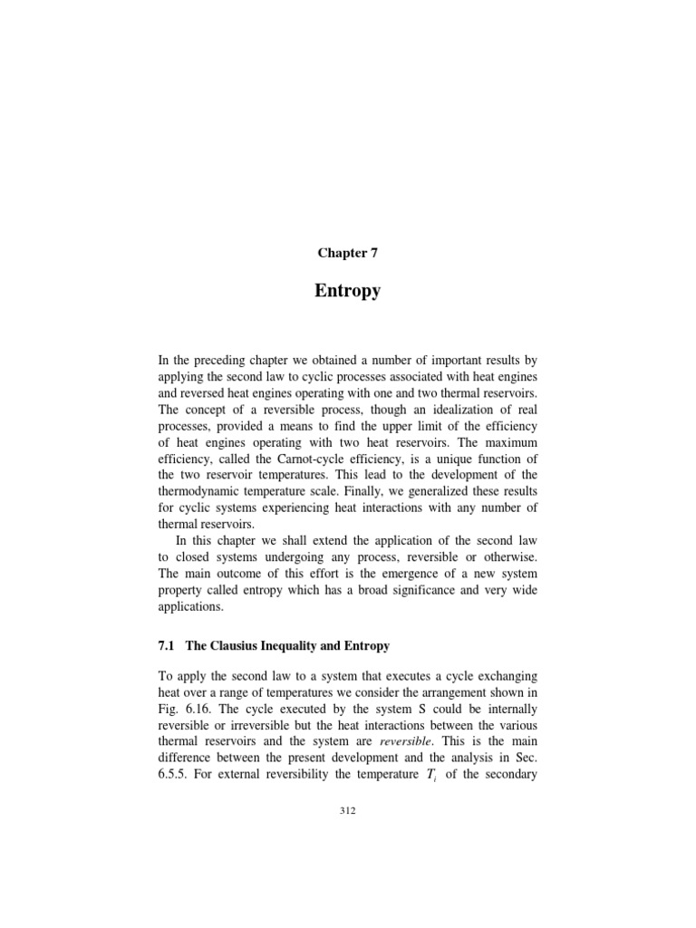 Entropy: 7.1 The Clausius Inequality and Entropy | PDF | Entropy ...