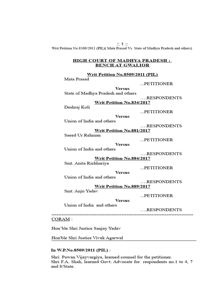 Mata Prasad PIL | PDF | Legal Procedure | Common Law