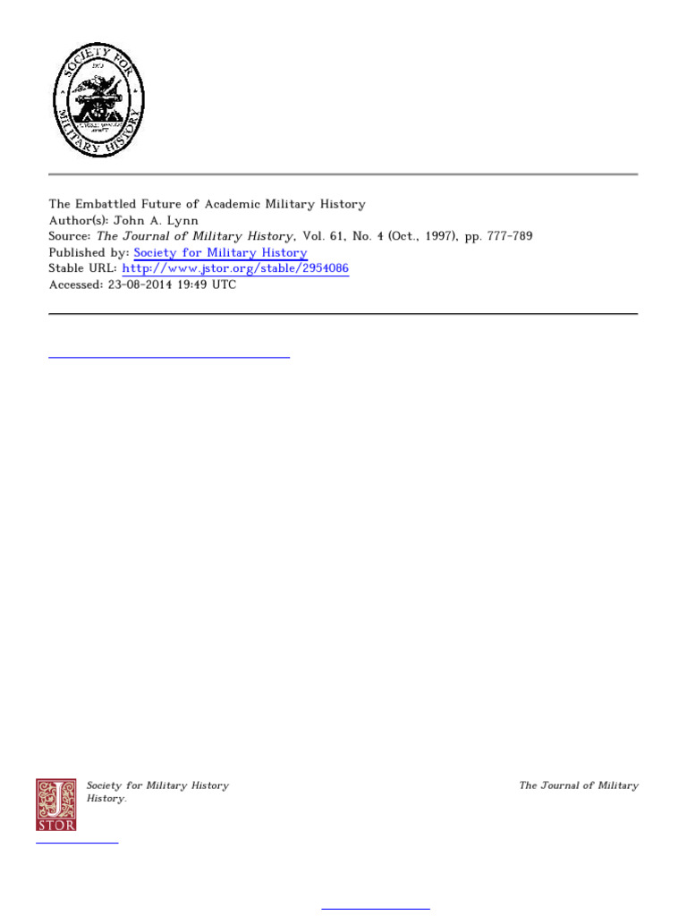 The Embattled Future of Academic Military History | PDF