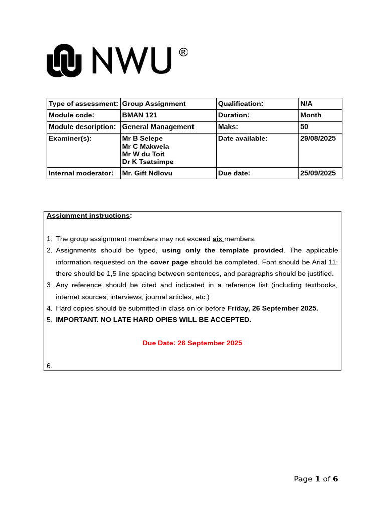 Bman121 2025 Assignment MC | PDF | Entrepreneurship | Business