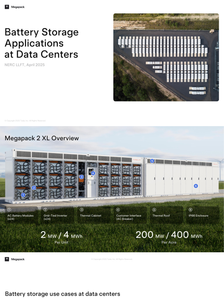 Tesla Megapack Solutions for Data Centers | PDF | Electrical Grid ...