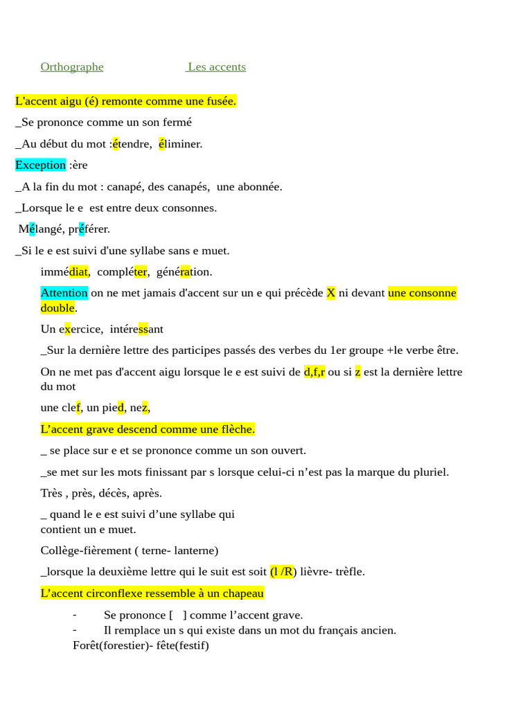 Règles des Accents en Français | PDF