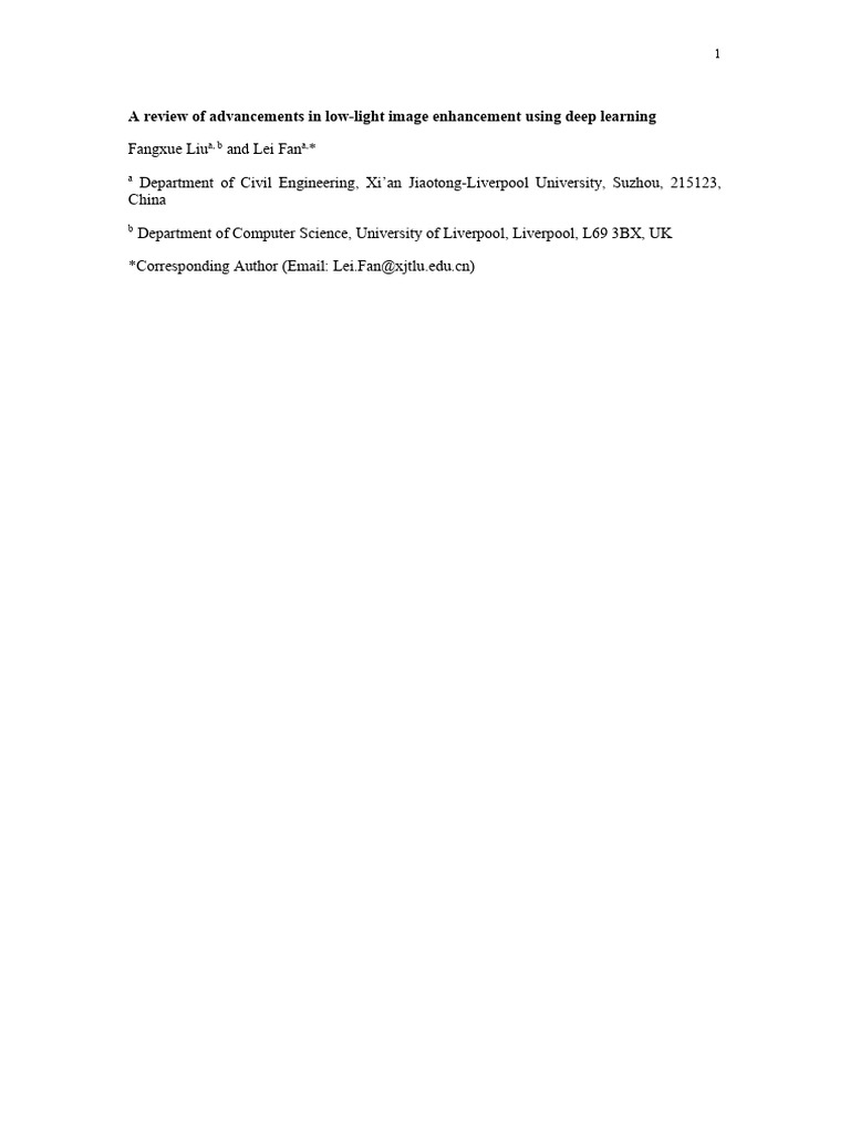 Deep Learning in Low-Light Image Enhancement | PDF | Computer Vision ...