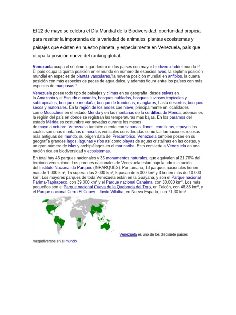 BIODIVERSIDAD Angel Veliz | PDF | Venezuela
