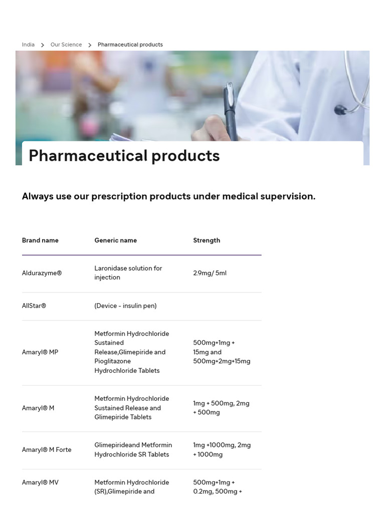 Sanofi Tablet Uses and Composition | PDF | Drugs | Sanofi