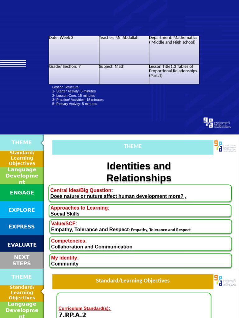 2324 T1 W2 G7 L1.3Tables of Proportional Relationships Part.1 | PDF ...