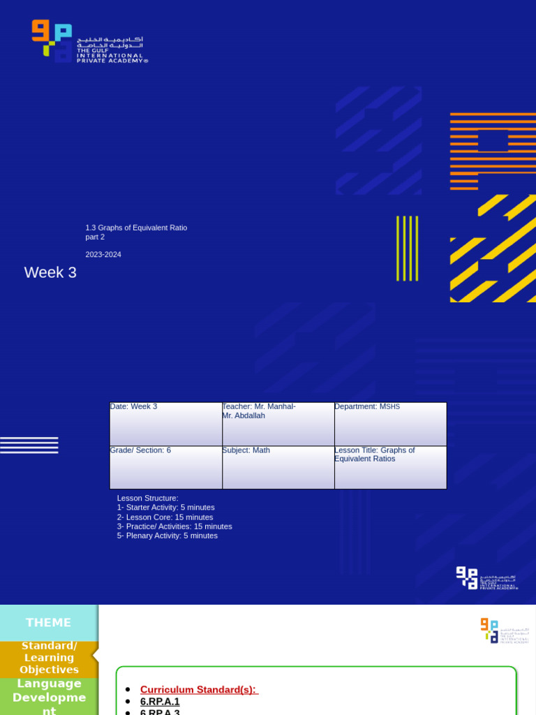 2324 T1 W3 G6 Math L1.3 Graphs of Equivalent Ratios Part 2 | PDF | Learning