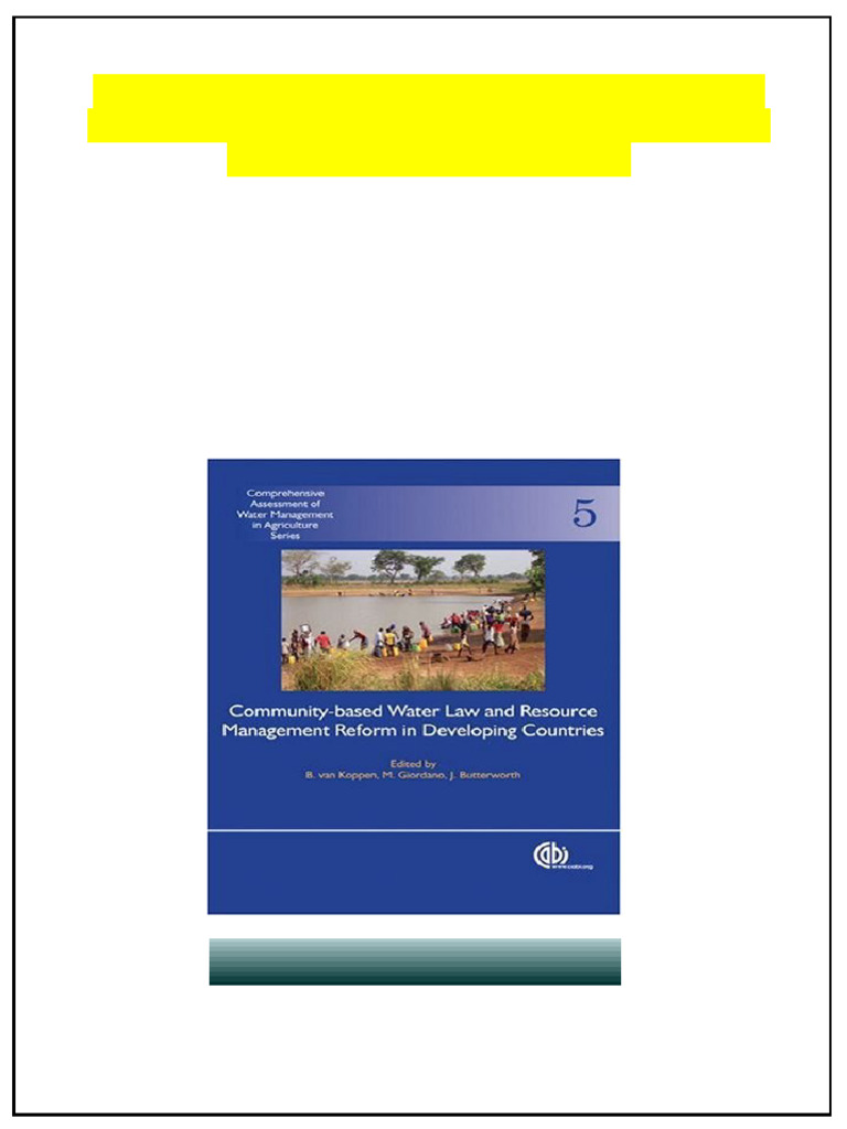 Community Based Water Law and Water Resource Management Reform in ...