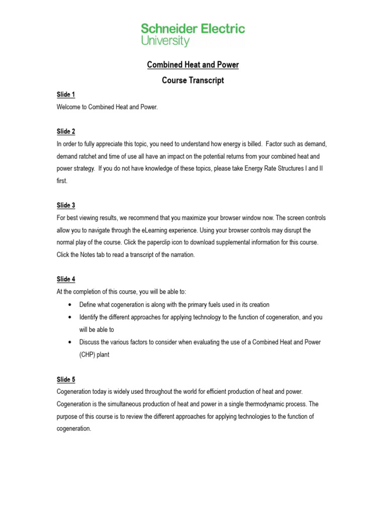 Combined Heat and Power Transcript | PDF | Cogeneration | Fuel Cell