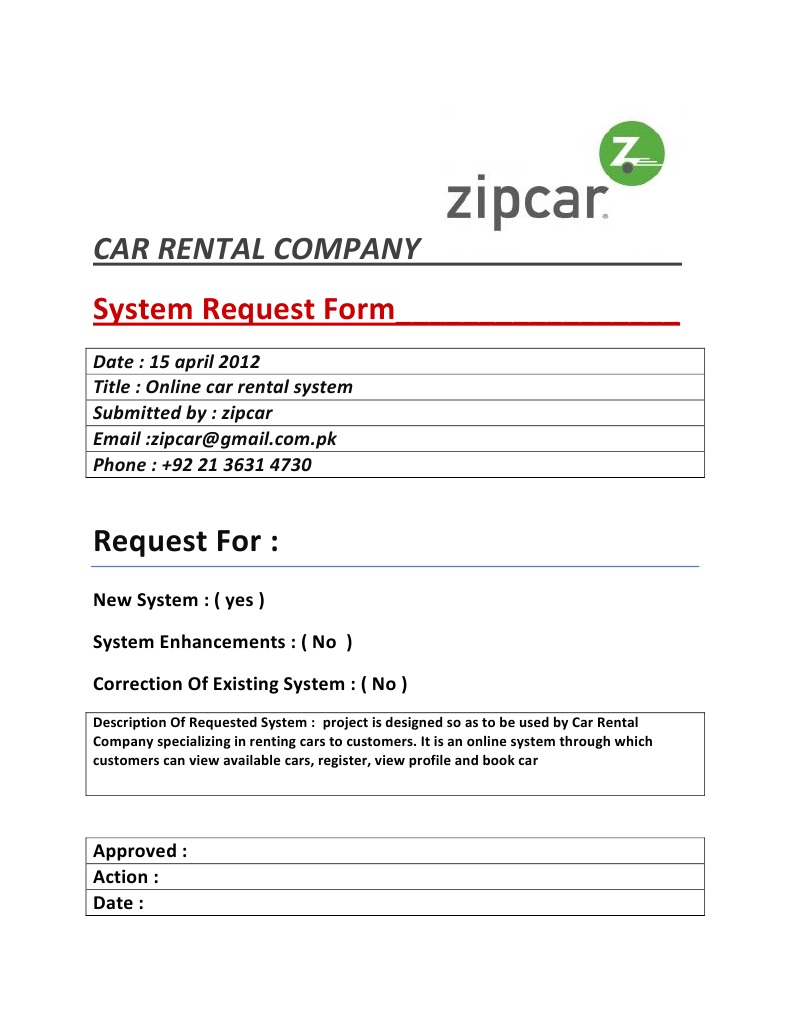 (Request Form) Car Rental System | PDF