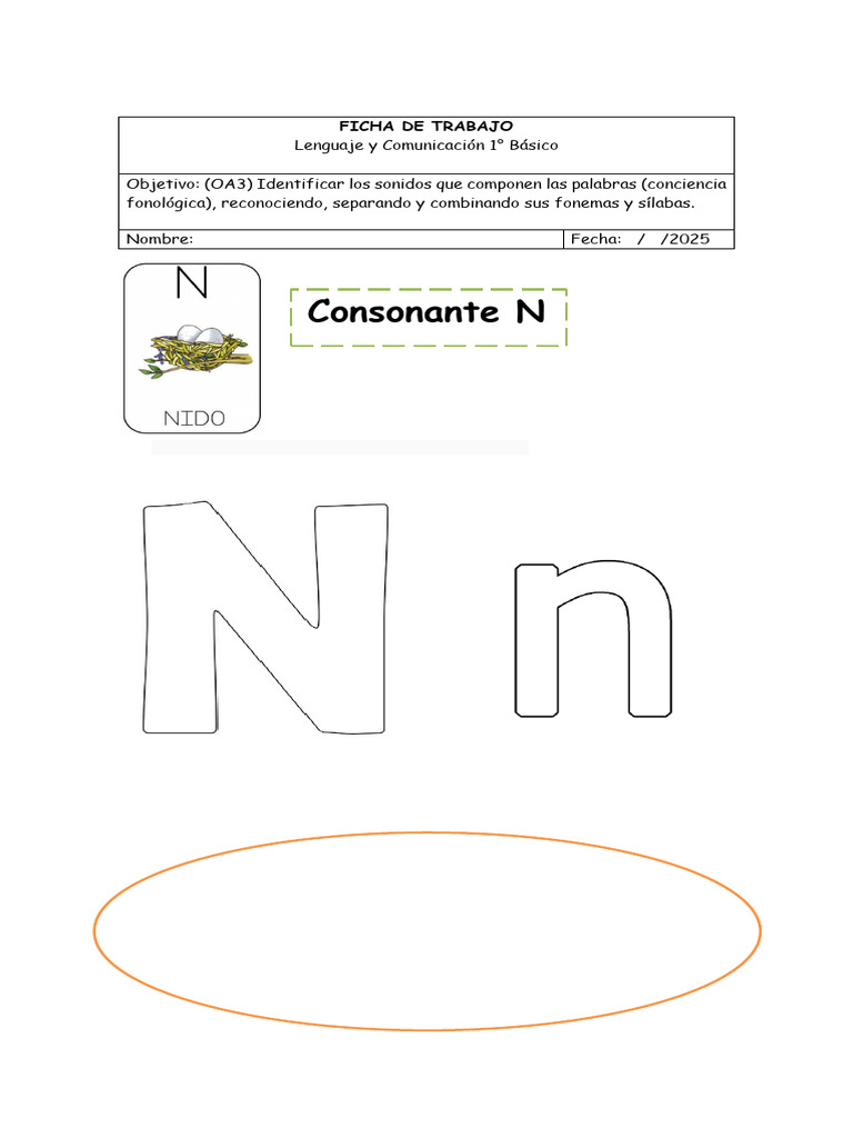 Guía Consonante N | PDF