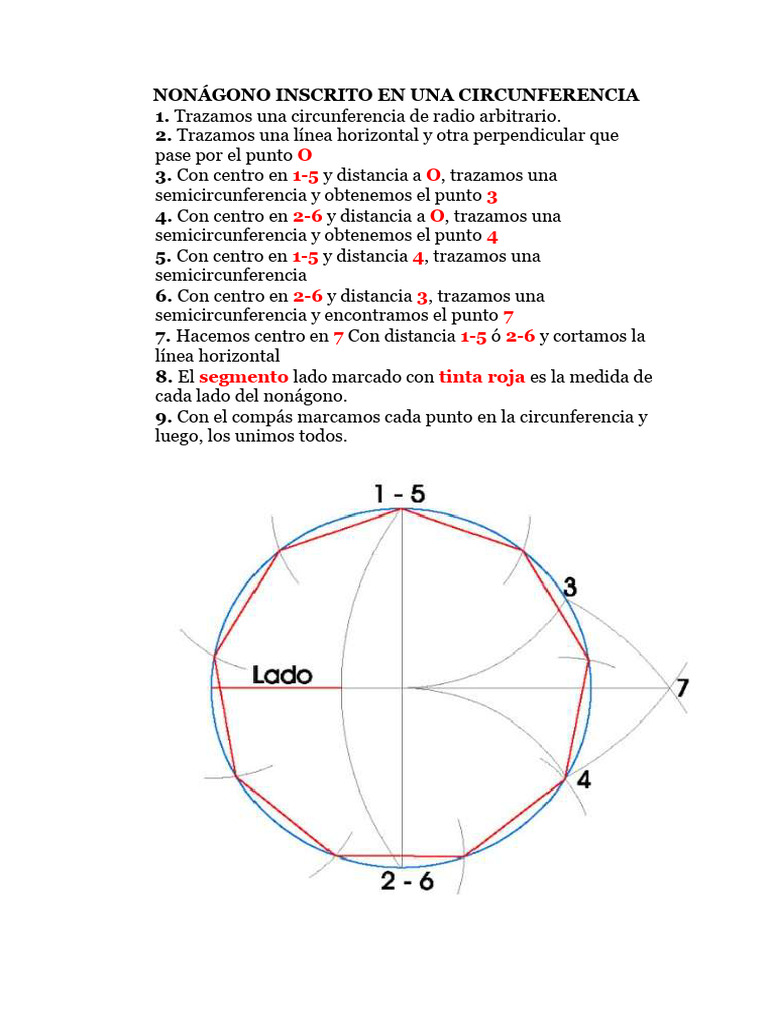 Dibujo de Nonágono Inscrito | PDF