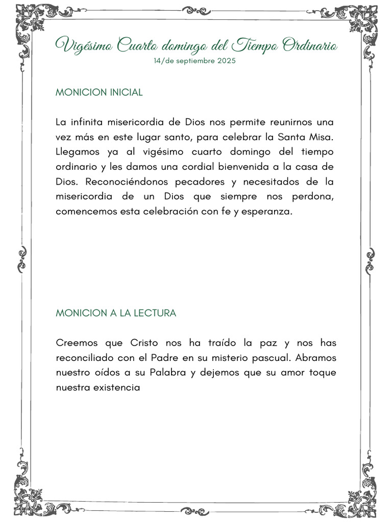 14 de Septiembre Vigesimo Cuarto Domingo T. o | PDF | Cristo (título ...