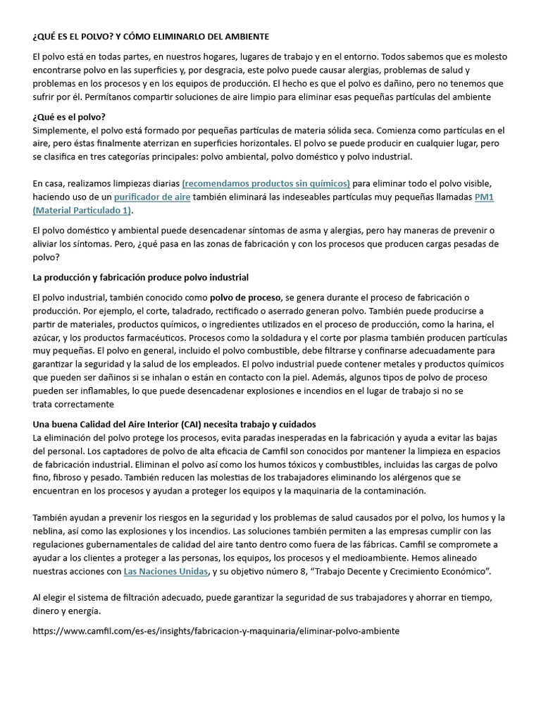 Polvo y pm2.5 | PDF | Partículas | La contaminación del aire