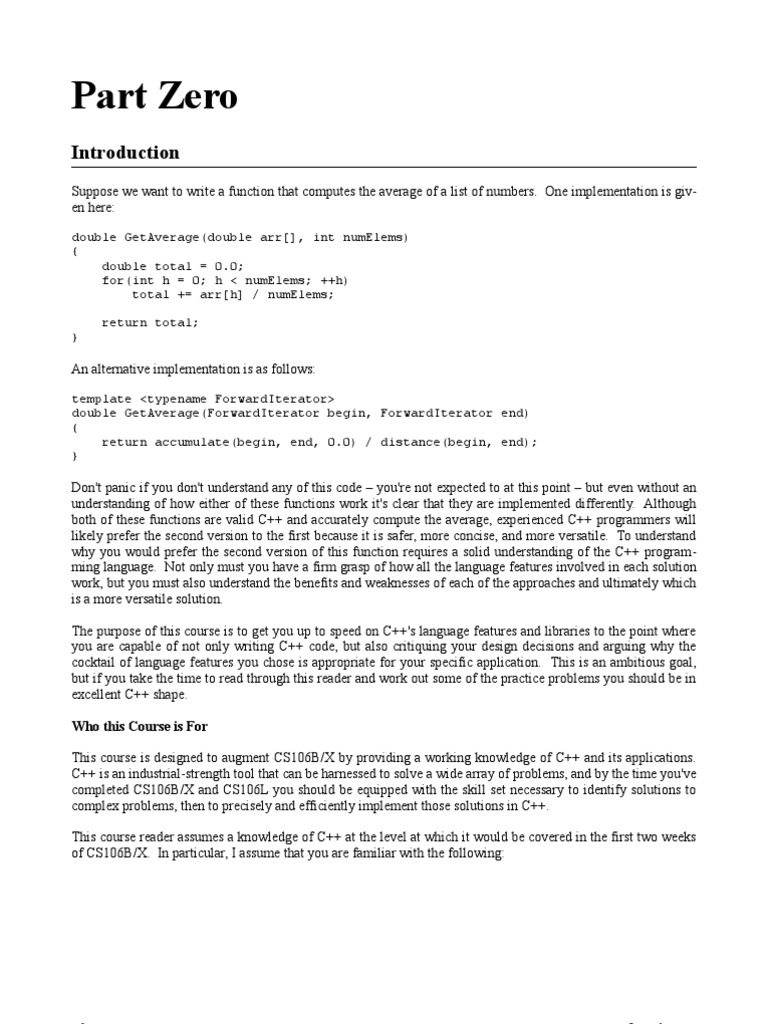 106L Course Reader | PDF | Programming Paradigms | C++