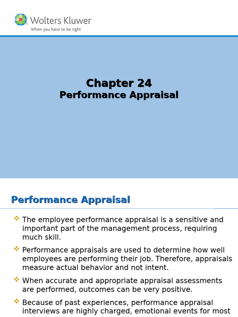 PPT_Chapter_24.pptx | PDF | Performance Appraisal | Psychological Concepts