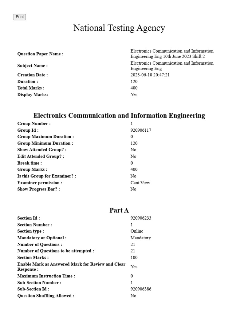 Electronics Communication Exam Paper | PDF | Multiple Choice ...