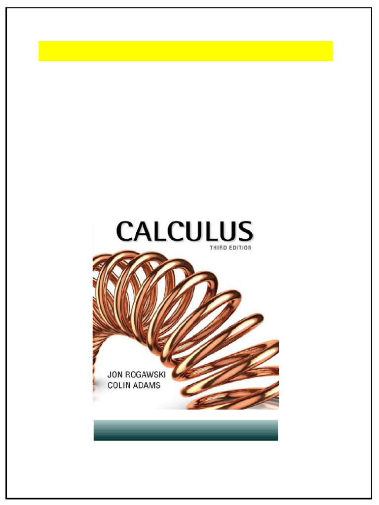 Calculus 3rd Edition Jon Rogawski download full chapters | PDF ...
