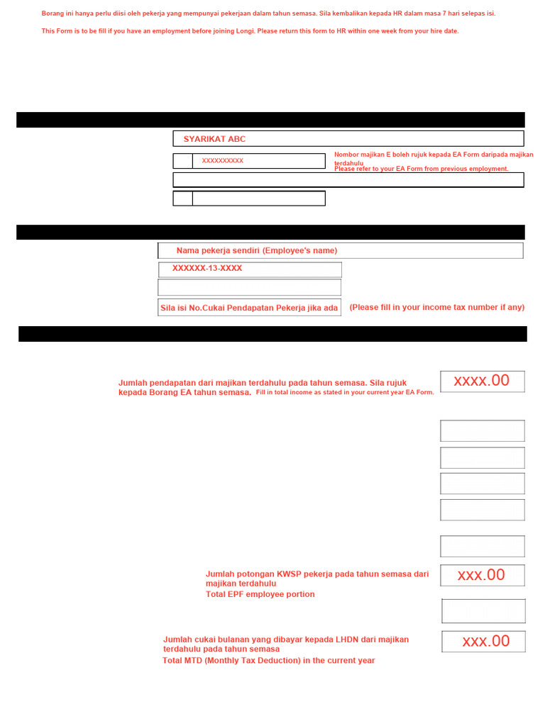 Guideline For Borang TP | PDF