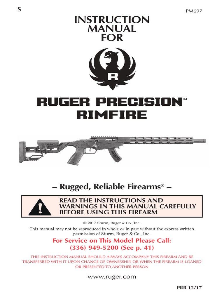 Ruger Precision Rimfire Instruction Manual | PDF | Cartridge (Firearms ...