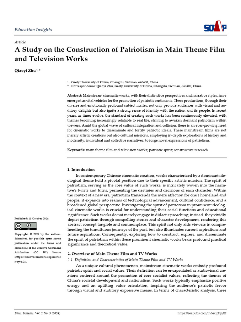 A Study On The Construction of Patriotism in Main | PDF | Narrative | Hero
