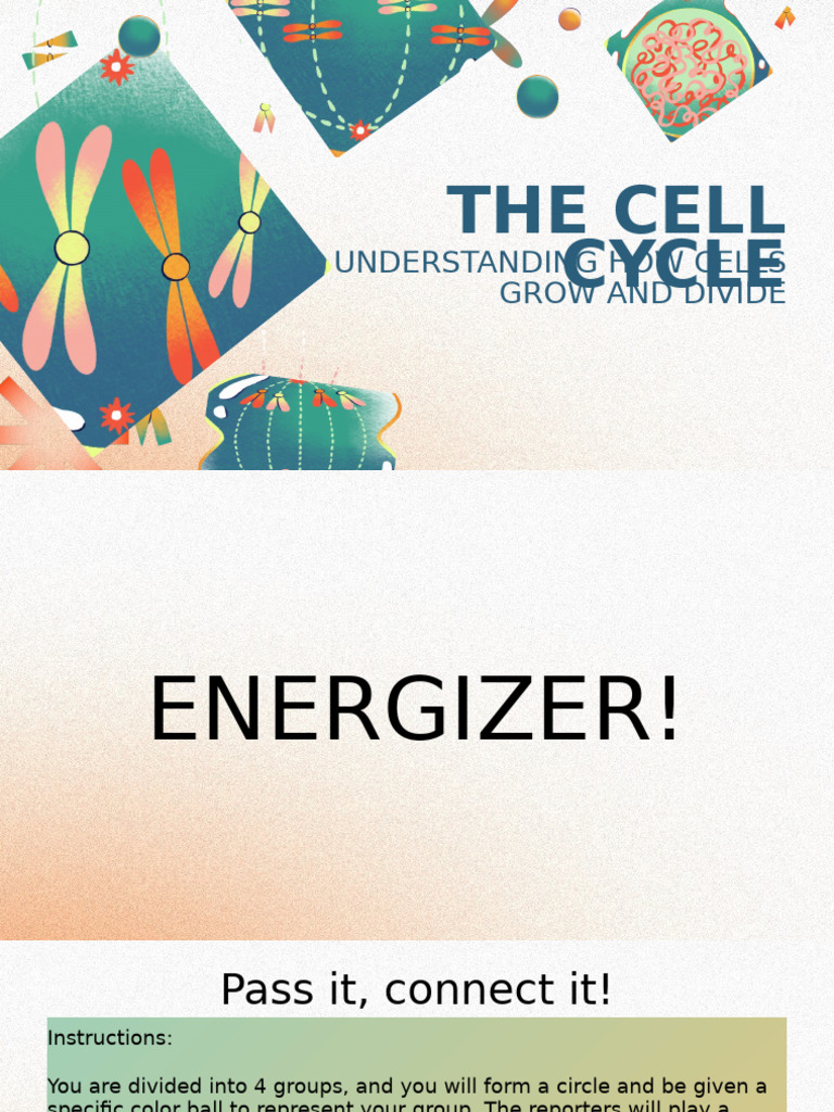 The Cell Cycle Interactive Presentation in Green and Orange Textured ...
